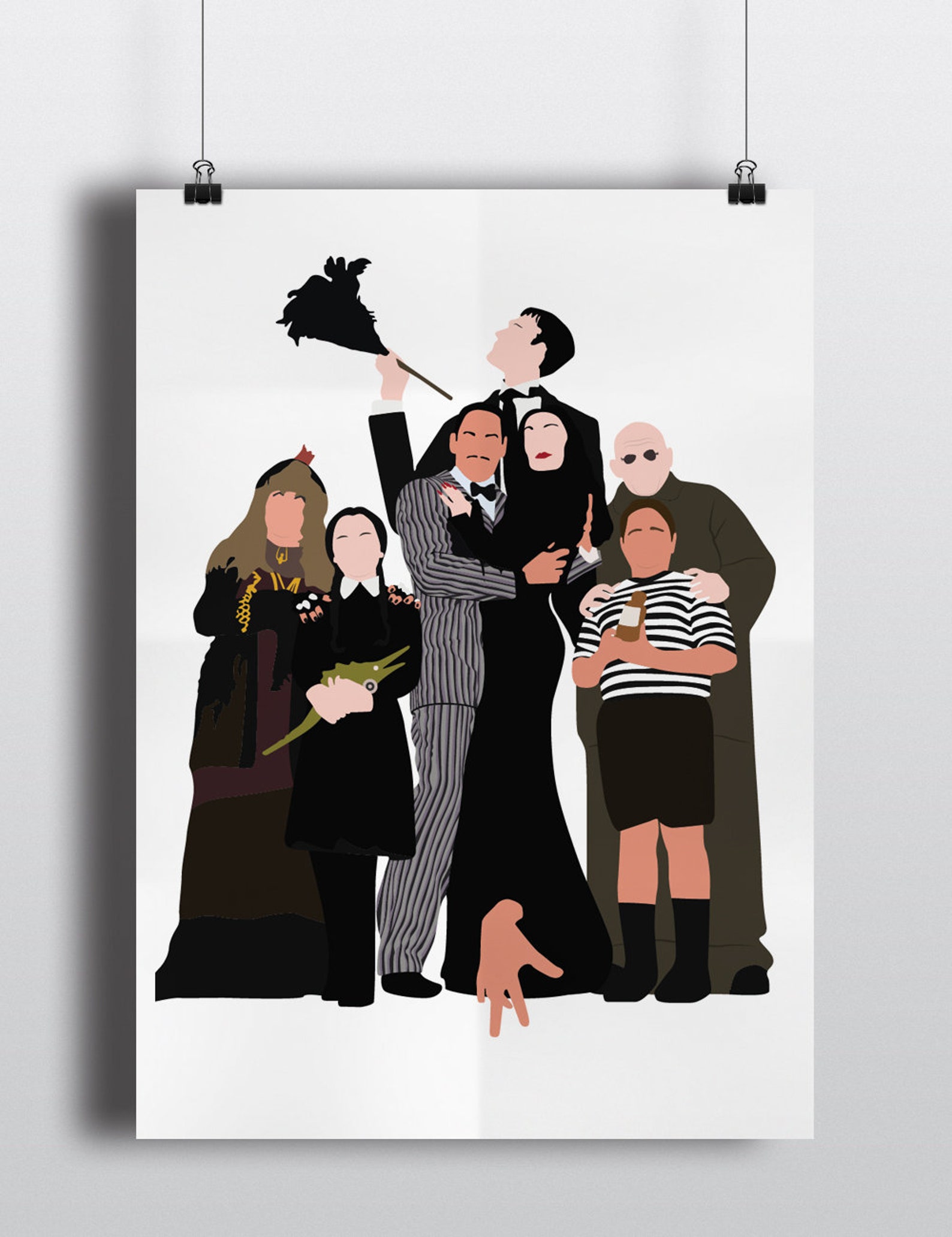 The Addams Family Minimalist Print Poster, the Addams Family Digital ...