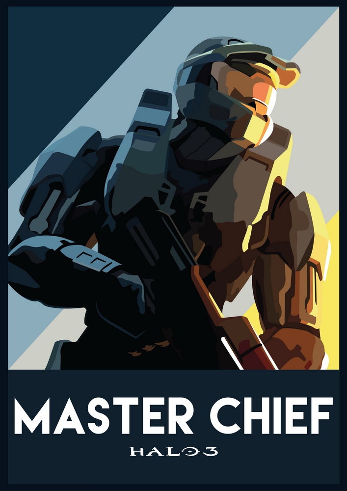 Halo 3 Print Poster Halo 3 Digital Art Poster Framed Print - Etsy