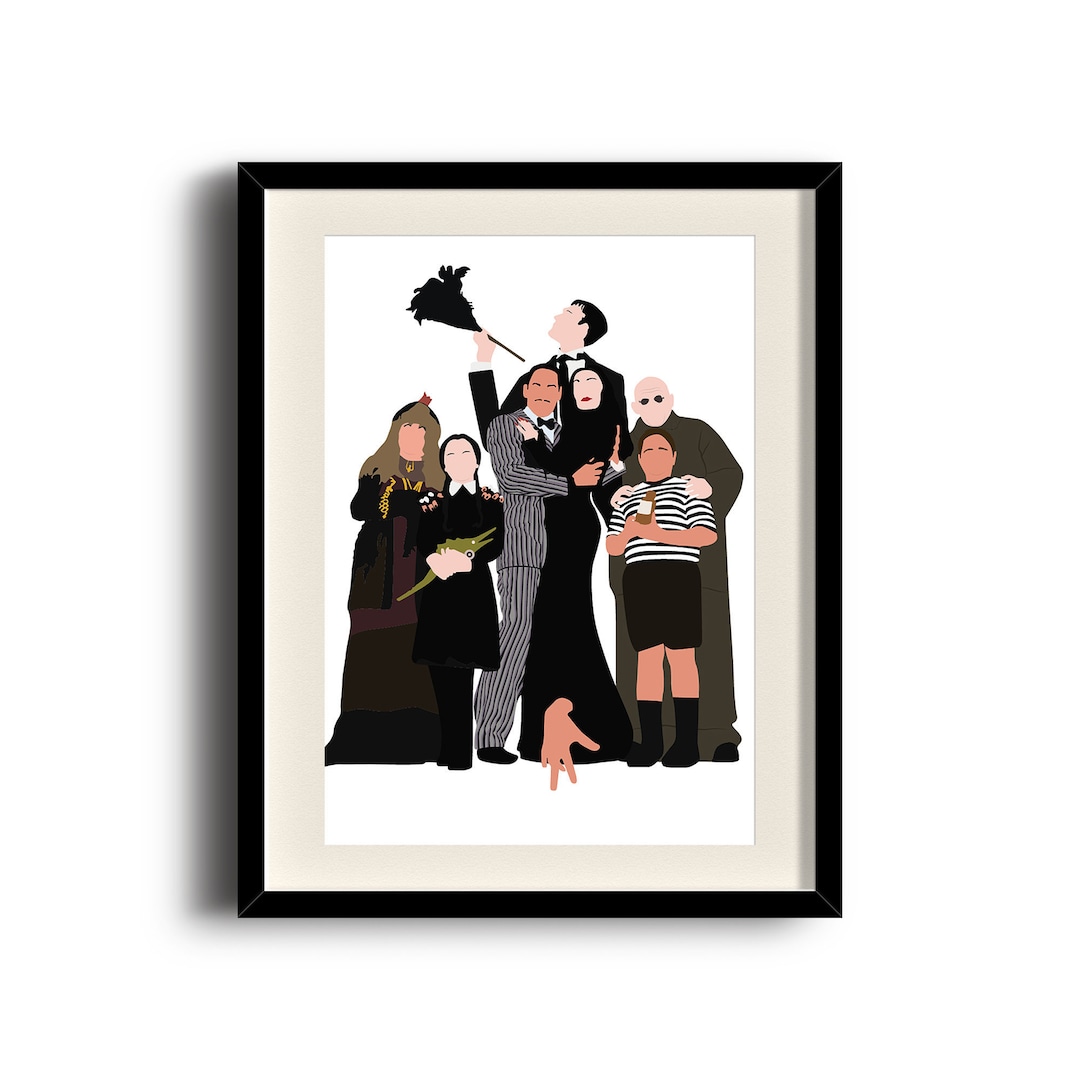 The Addams Family Minimalist Print Poster, the Addams Family Digital ...
