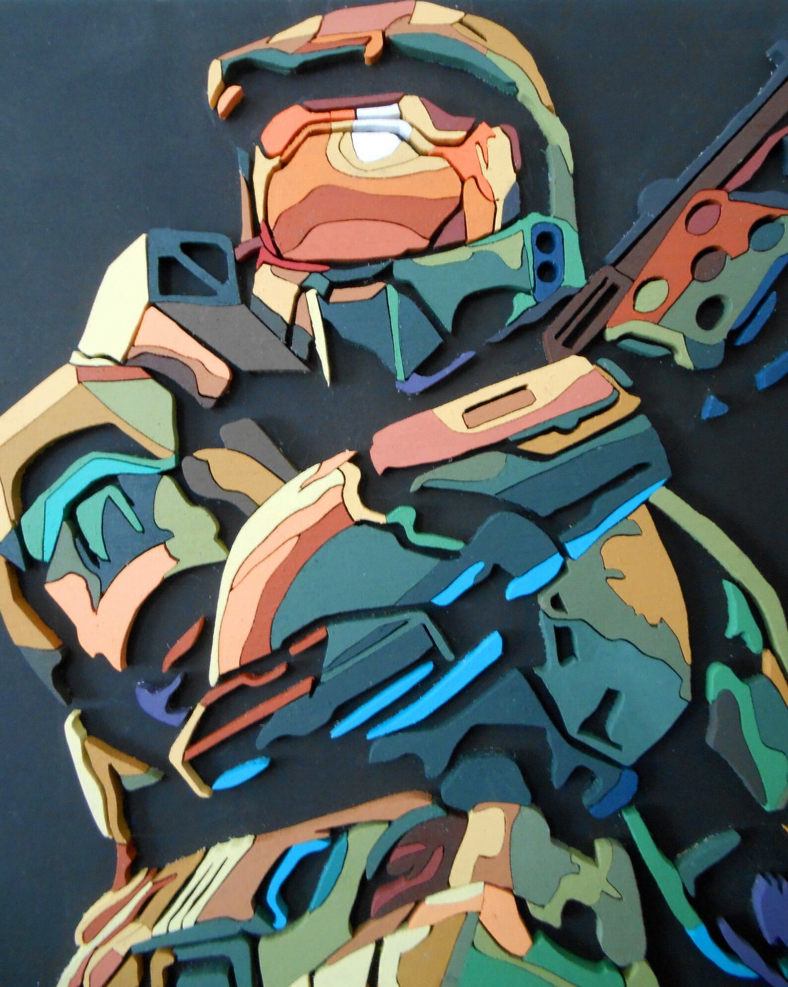 Halo 2 Art 3D Wall Decor Scroll Saw Art Wood Art 3D Art - Etsy