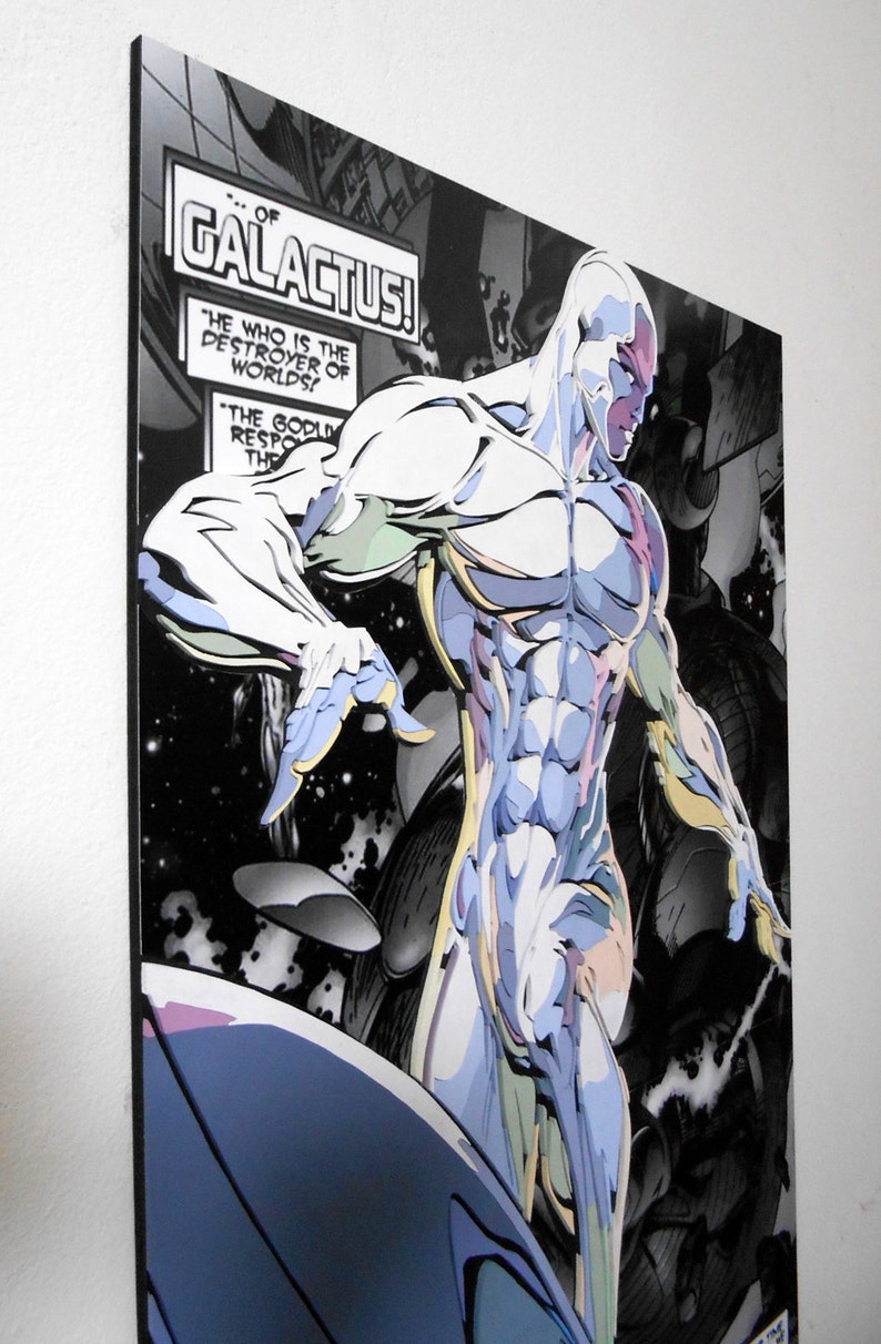 Silver Surfer Wall Art Silver Surfer Wood Wall Art 3D Wall - Etsy