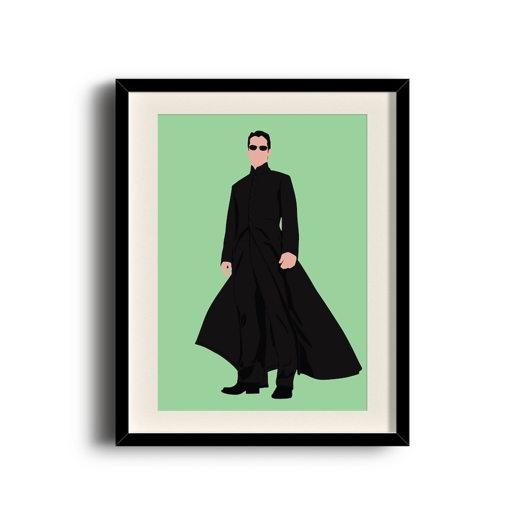 Keanu Reeves, Neo Minimalist Print Poster, Keanu Reeves, Neo Digital ...