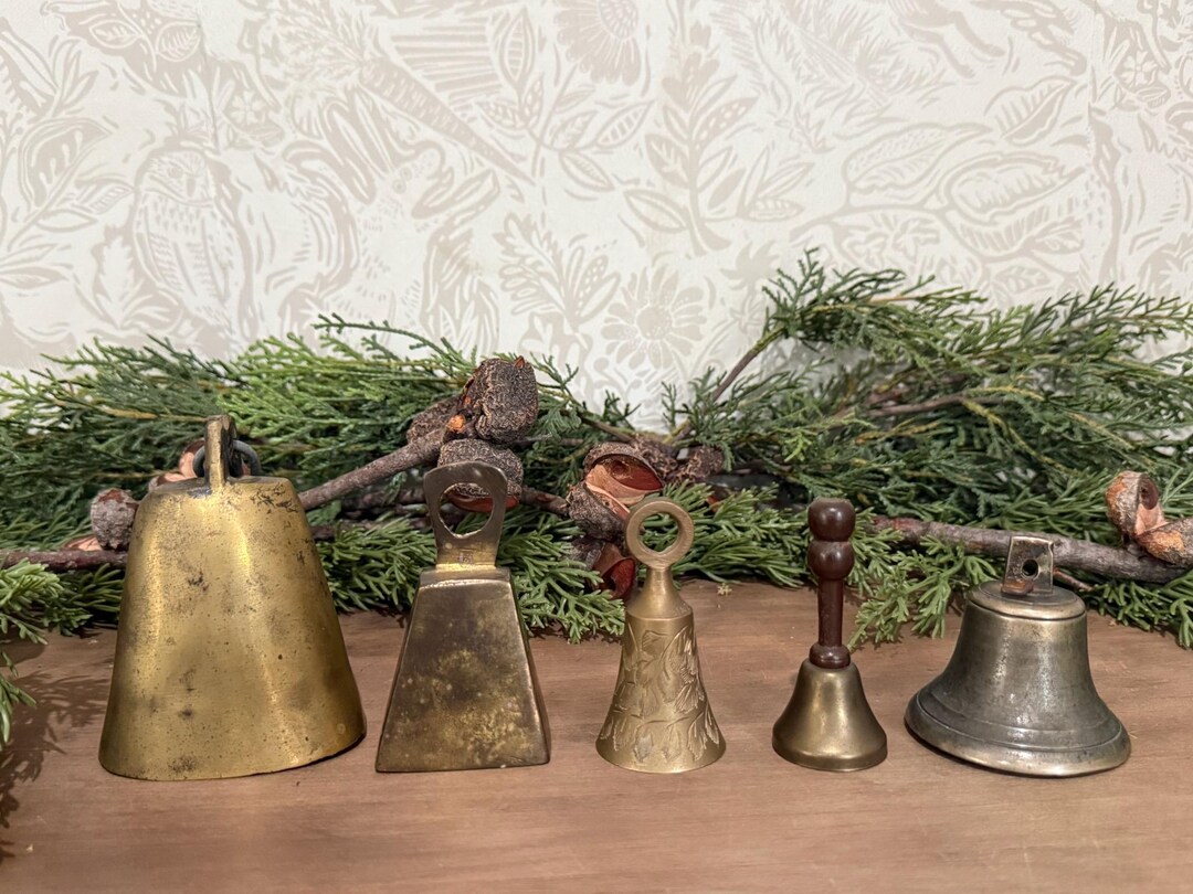 Vintage Brass Bell Collection (set of 5) • Brass Bells With Clappers ...