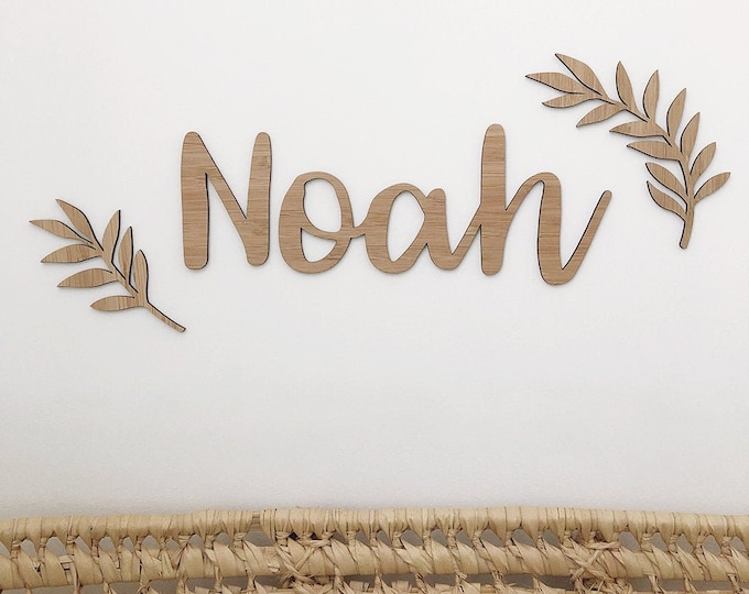 Kids Wood Name Plaque | Custom Laser Cut Nursery Name Sign | Baby Name ...