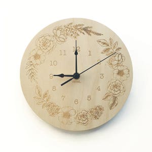 Flower Clock | Wall Clock | Laser Cut Nursery & Kids Decor - Etsy