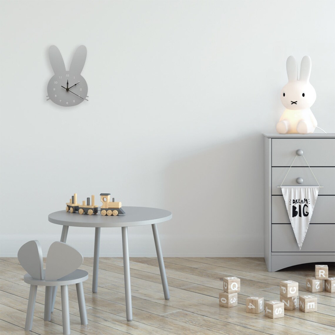 Bunny Clock Wall Clock Laser Cut Nursery & Kids Decor - Etsy