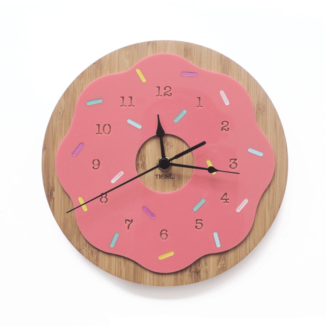 Donut Clock | Wall Clock | Laser Cut Nursery & Kids Decor - Etsy