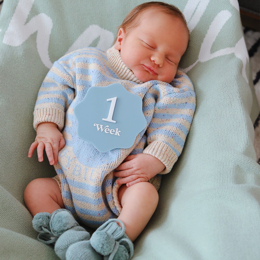 Acrylic Wavy Milestone Set | Laser Cut Monthly Milestones | Milestone ...