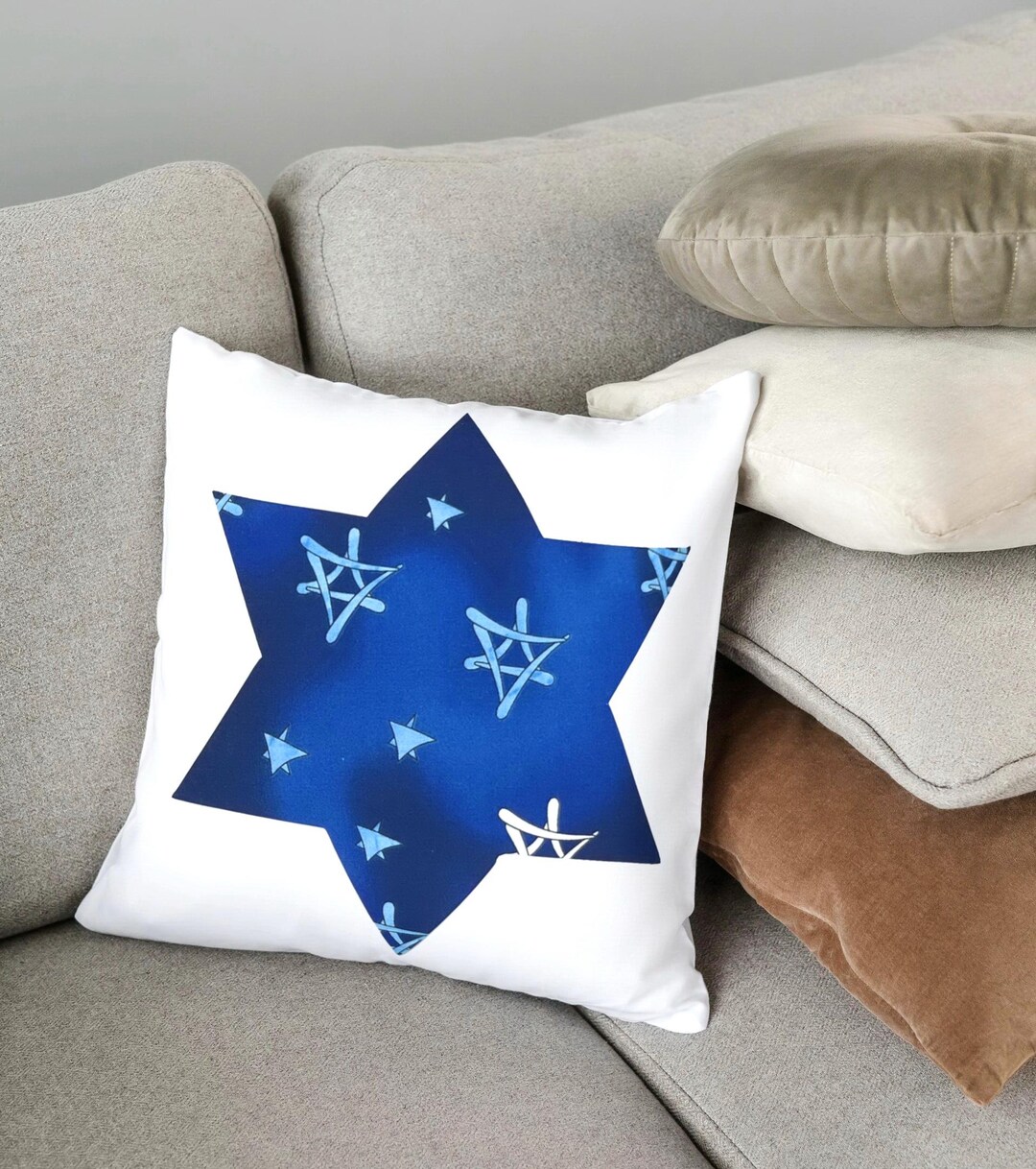 Jewish Die Cut Fusible Applique Jewish Star in Navy & White Star Fabric ...