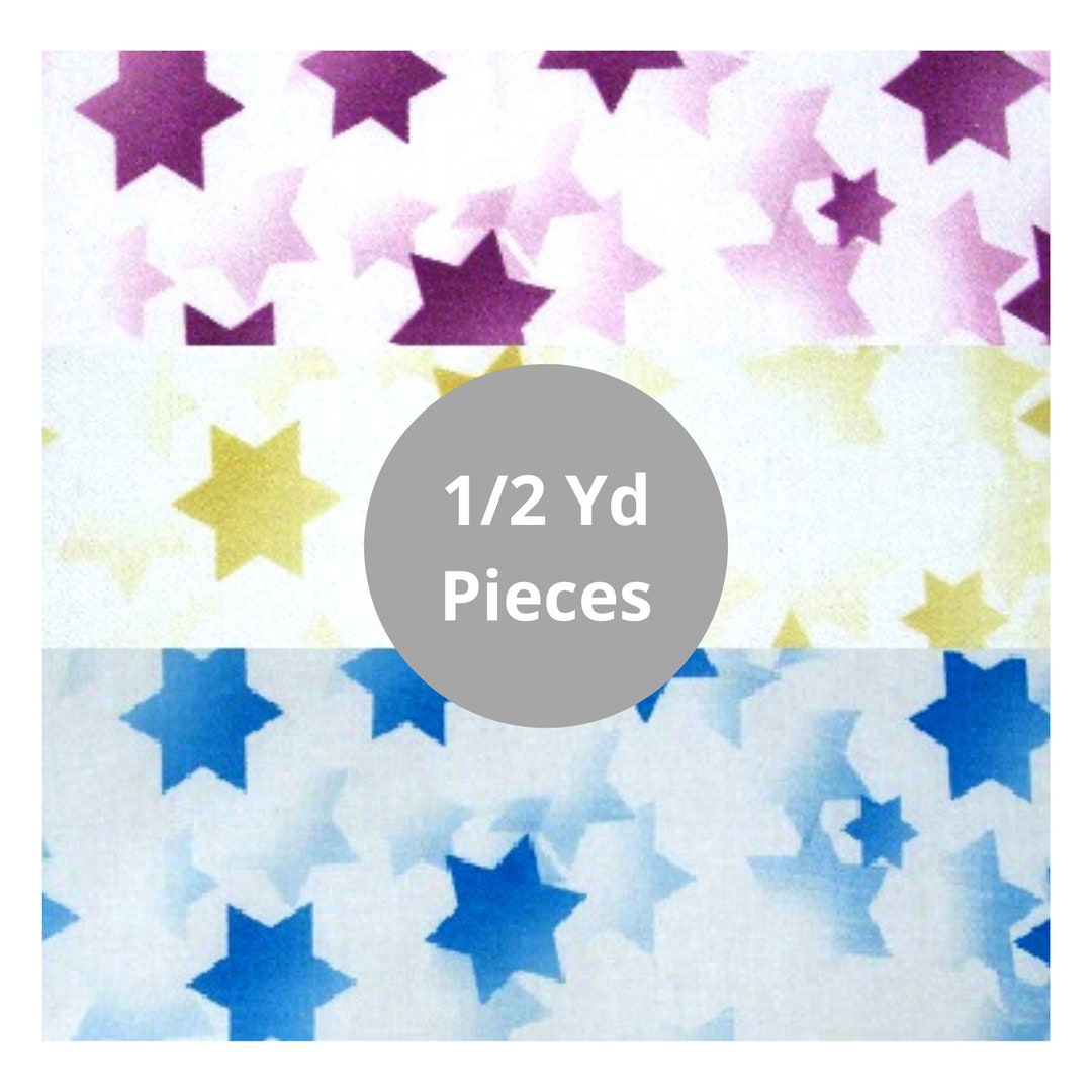 Jewish Fabric Pack 1/2 Yard Pieces of All 3 Colors Shown 1-1/2 Yards ...