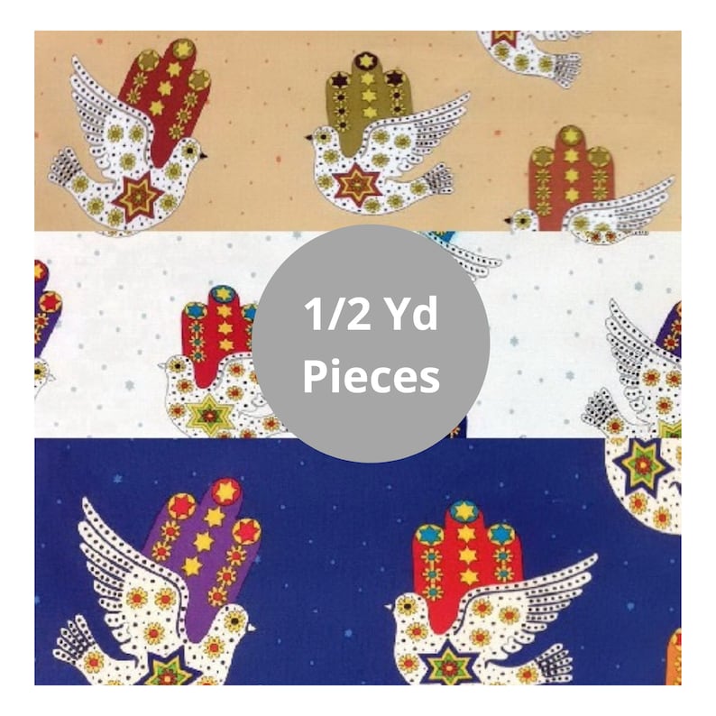 Jewish Fabric Pack 1/2 Yard Pieces of All 3 Colors Shown - Etsy