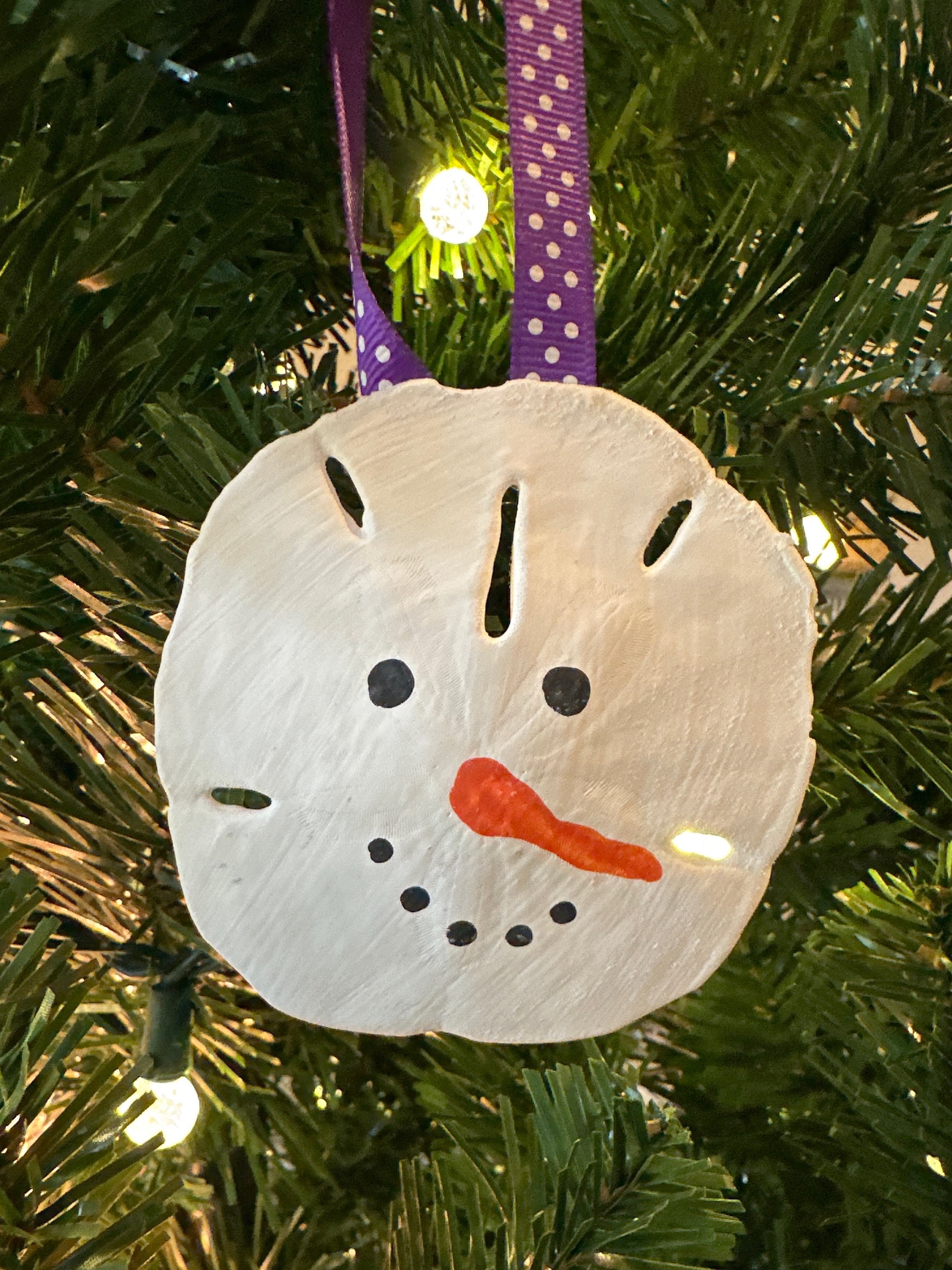 Adorable Large Sand Dollar Snowman Face Ornament - Etsy