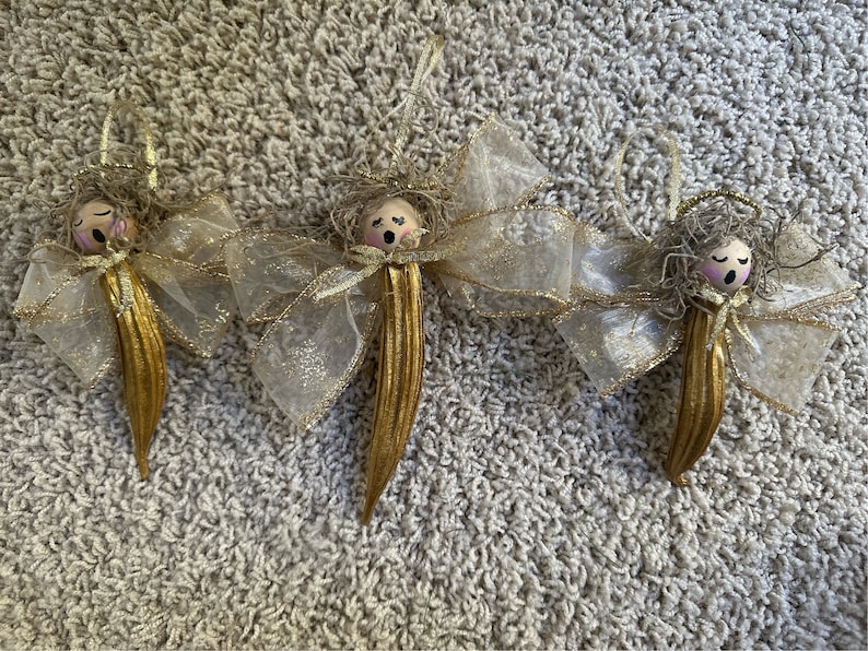 Unique~ Dried Okra Angel Ornament - Etsy