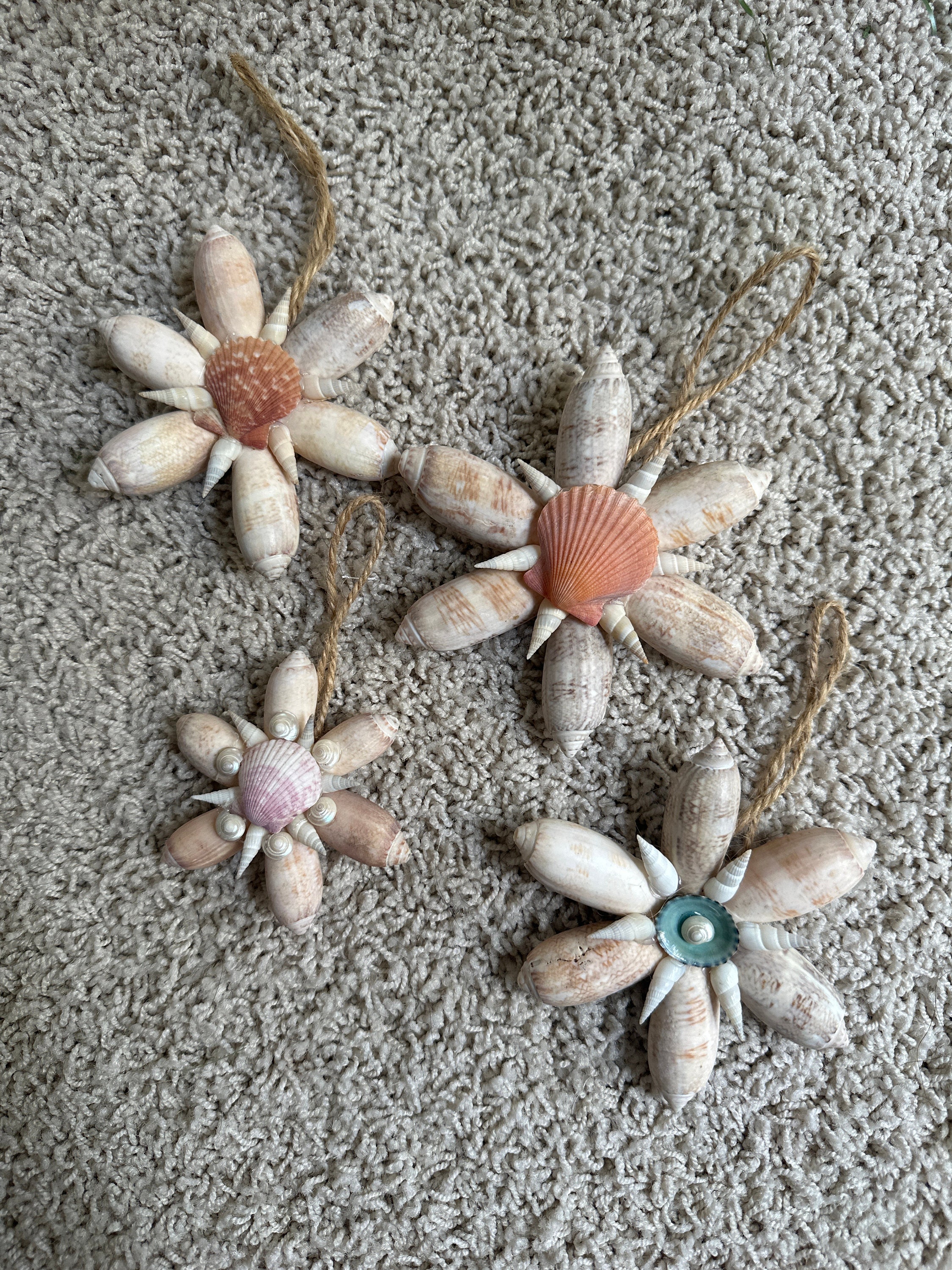 Olive, Scallop, and Augur Shell Flower Ornament - Etsy