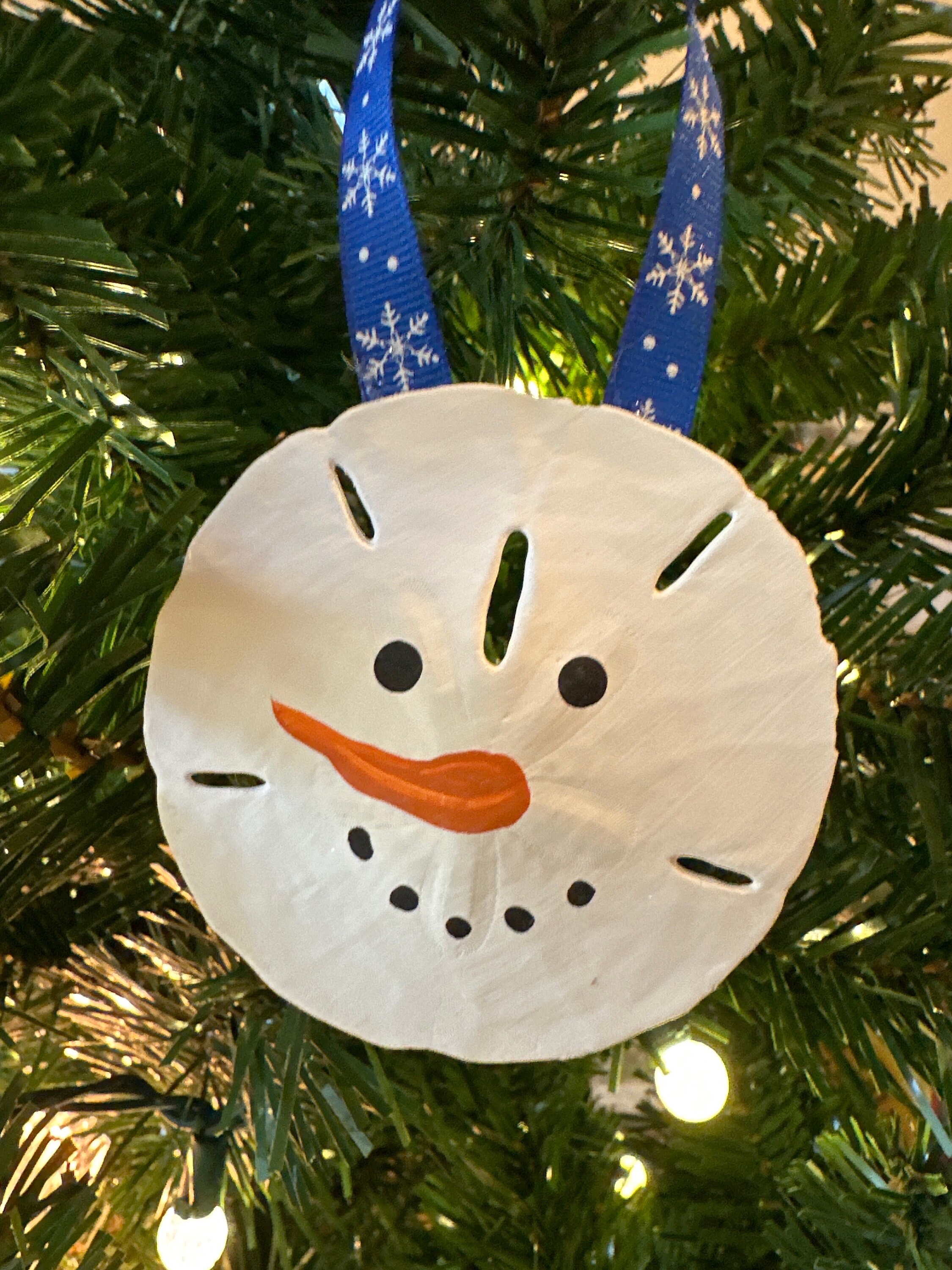 Adorable Large Sand Dollar Snowman Face Ornament - Etsy