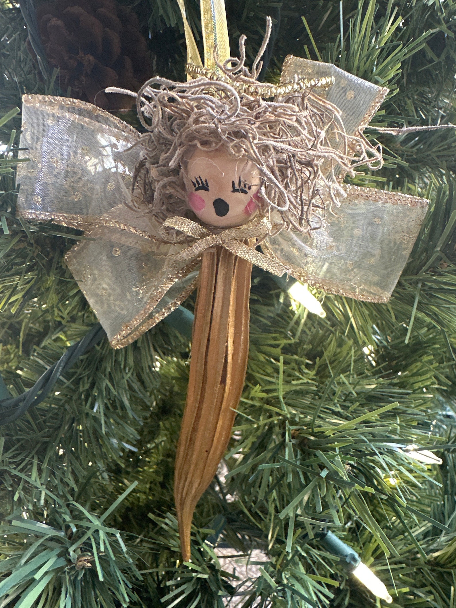 Unique~ Dried Okra Angel Ornament - Etsy