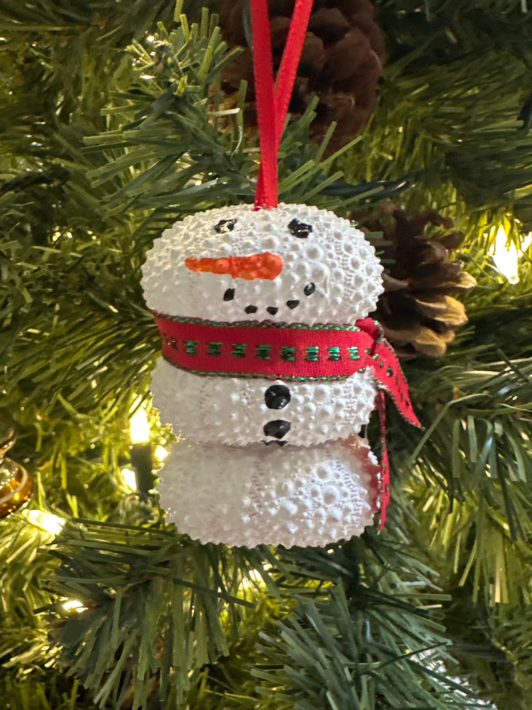 Sea Urchin Snowman Ornament - Etsy