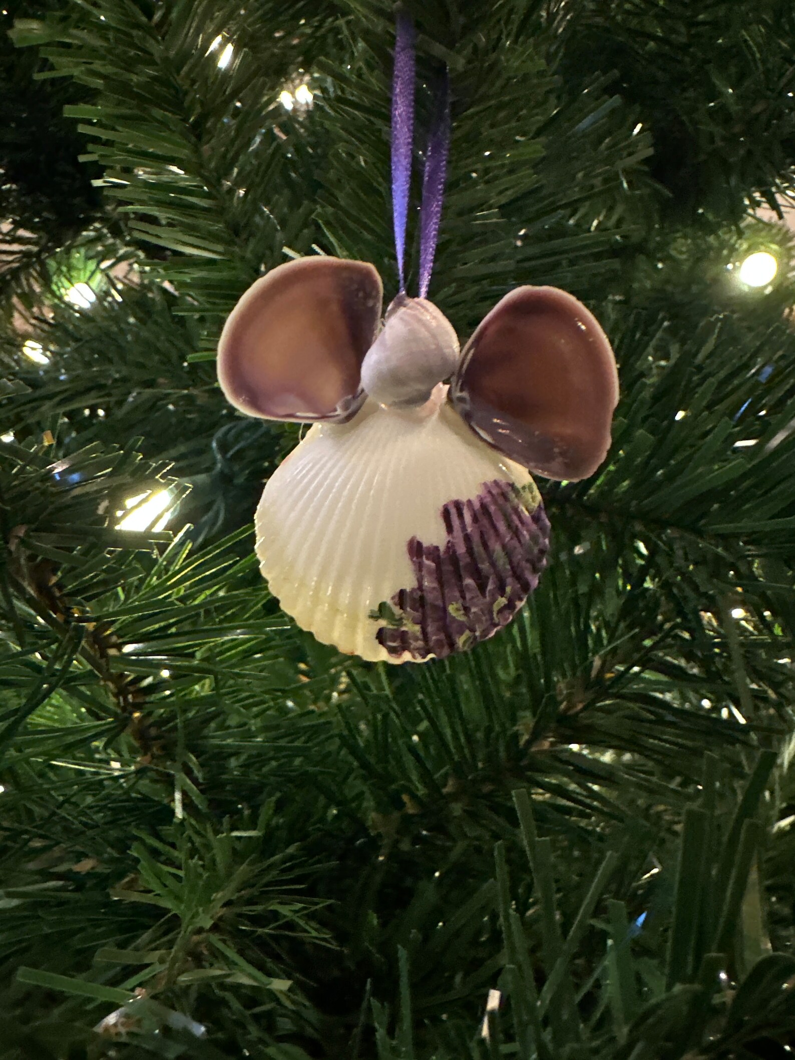 Purple Painted Flower Cockle Angel - Etsy