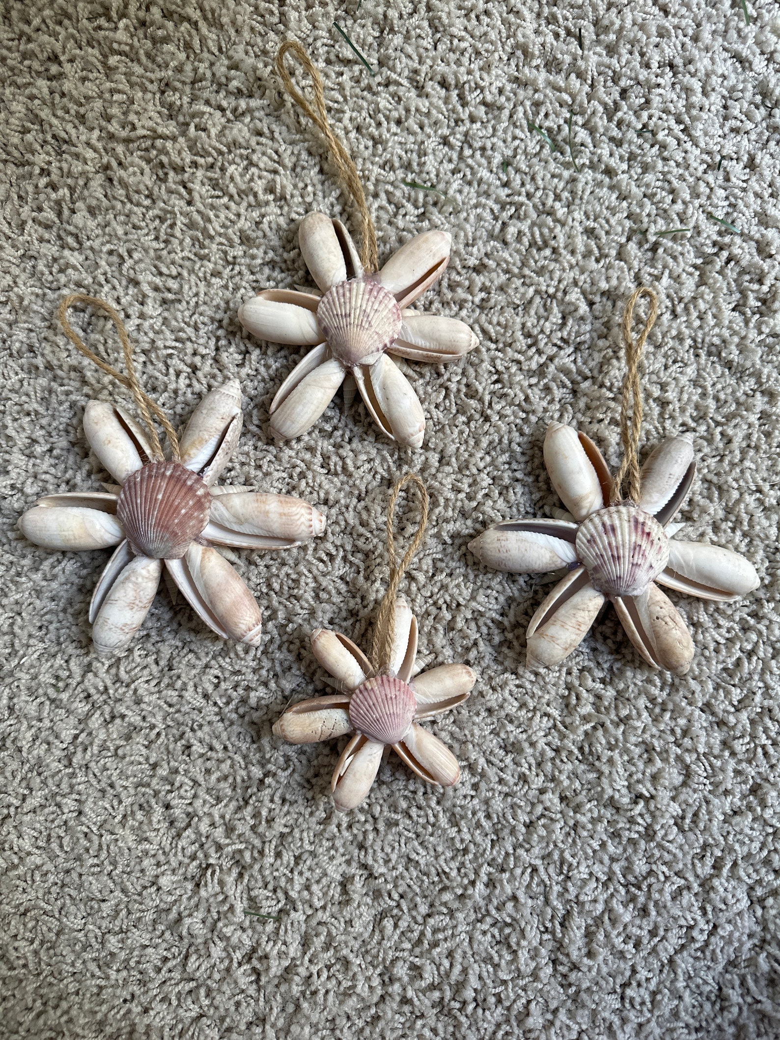 Olive, Scallop, and Augur Shell Flower Ornament - Etsy