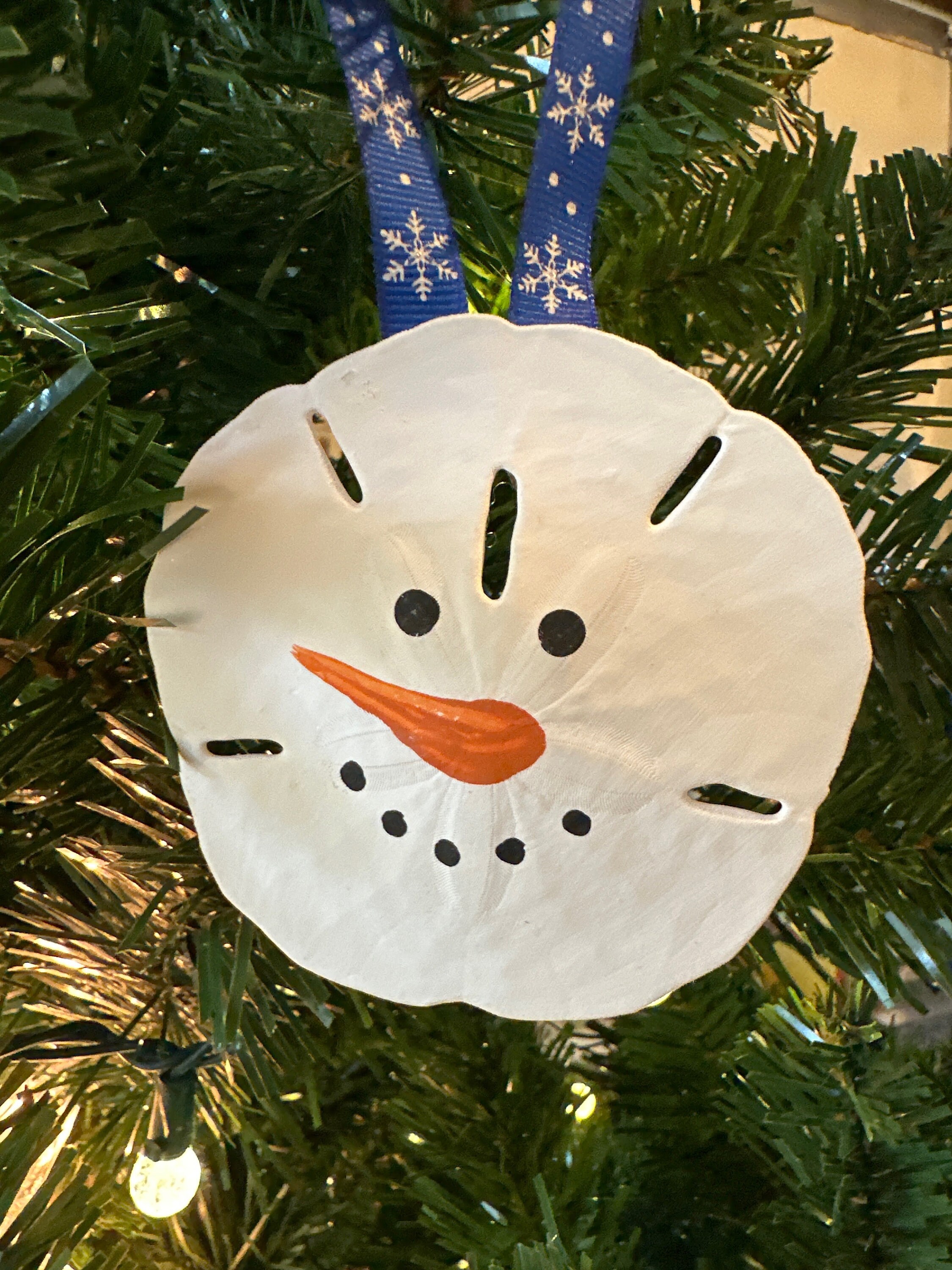 Adorable Large Sand Dollar Snowman Face Ornament - Etsy
