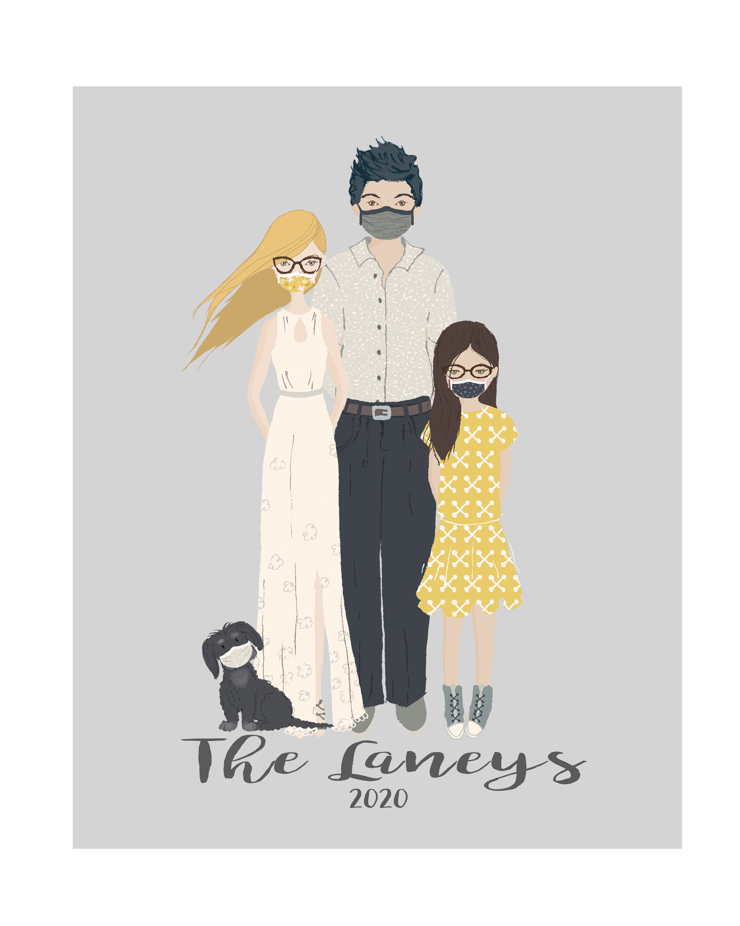 Custom Digital Family Portrait Drawing Illustration Family - Etsy Canada