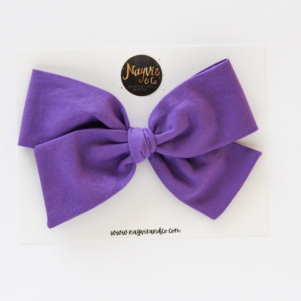 Purple Hair Bow - Etsy