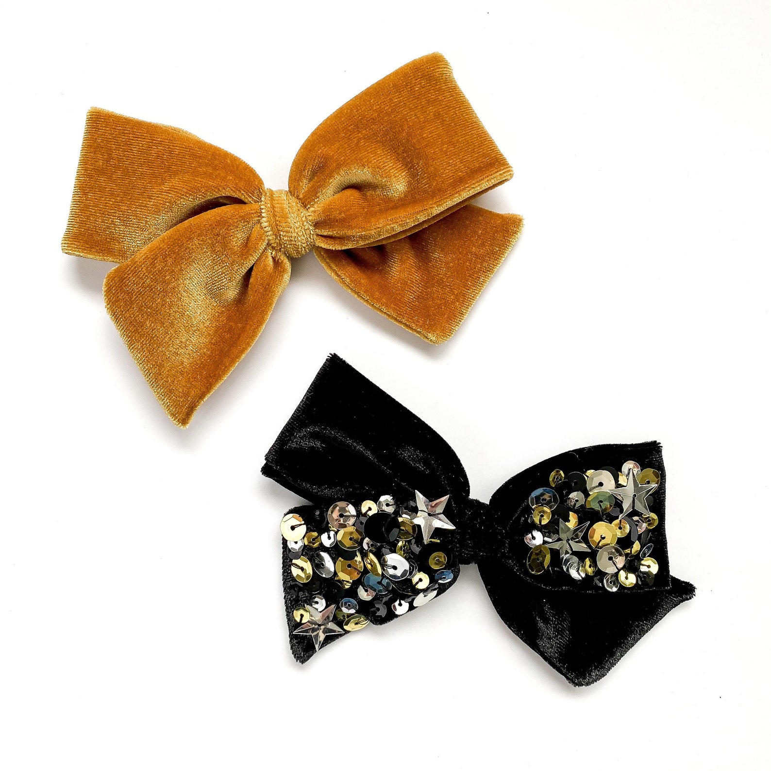 Sequin Velvet Hair Bow Sequin Bow Sequin Velvet Bow New | Etsy