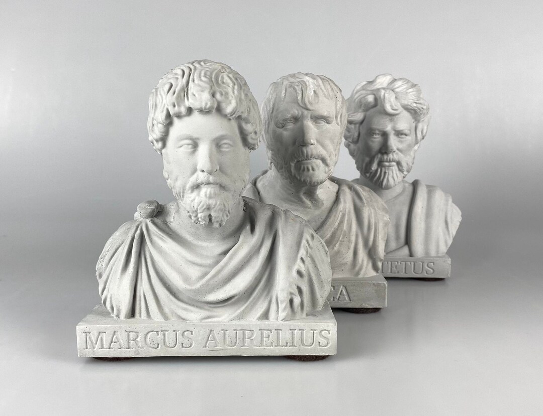 Marcus Seneca Epictetus EPIC STOIC DEAL Premium Concrete Busts - Etsy