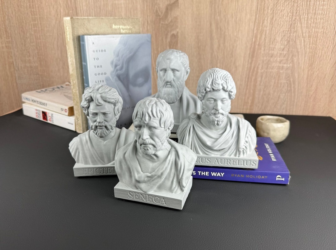Marcus + Seneca + Epictetus + Zeno | PREMIUM Heavy Concrete Busts ...