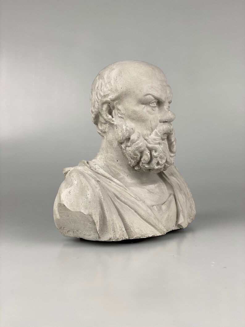 SOCRATES Concrete Bust Greek Athenian Philosopher Premium | Etsy