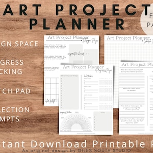 Art Project Planner: Creative Goal Tracker Worksheet (printable PDF) - Etsy
