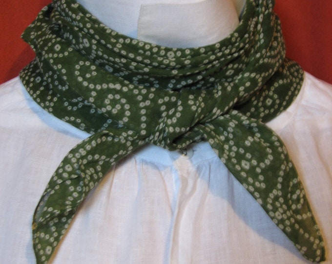 Handkerchief, Neckerchief, for 18th & 19th Century Re-enactment, Green ...