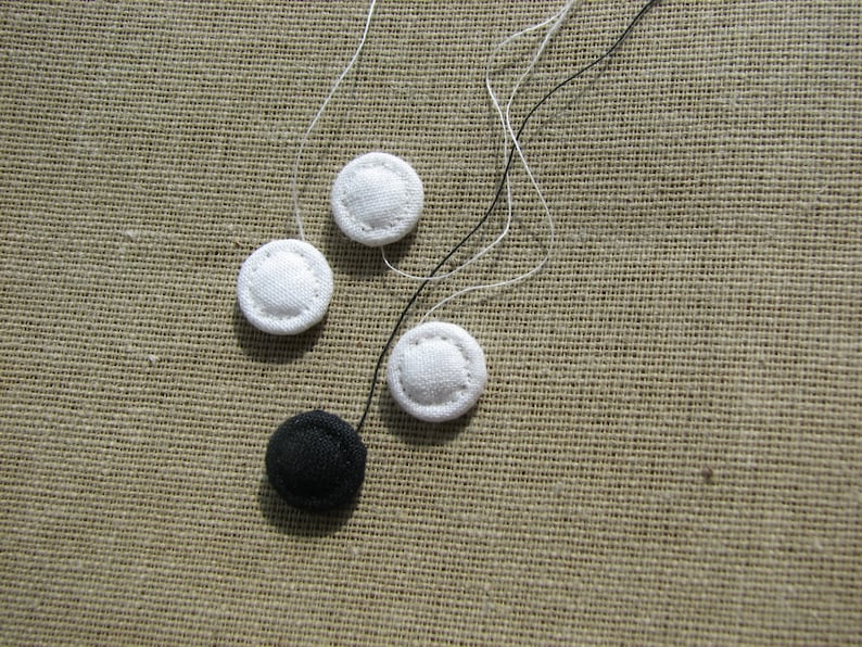 Plain Linen Singleton Buttons X 6, Made to Order, White or Black, Half ...