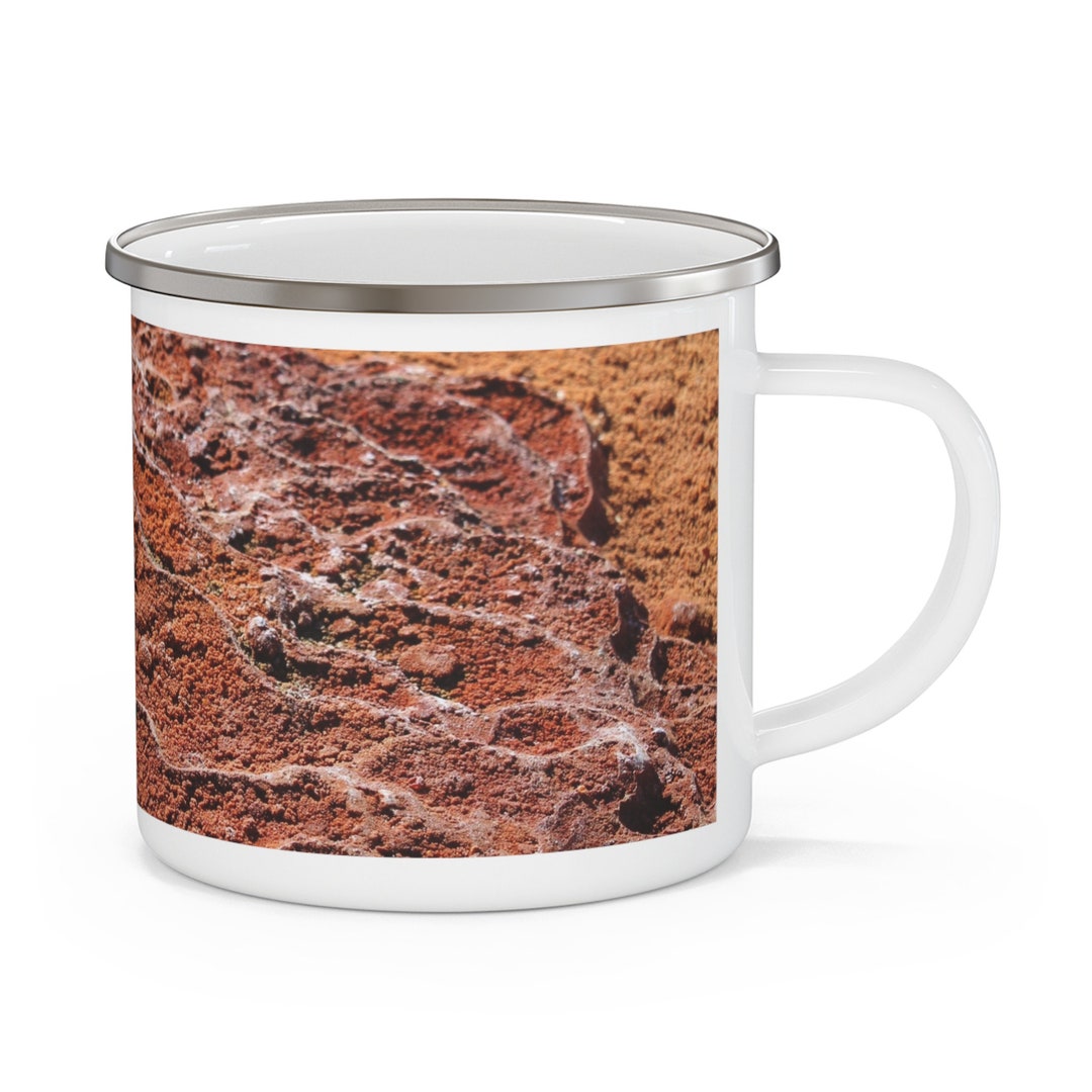 Enamel Camping Mug - Cold Geyser Mineral Veins Texture, Unique Outdoor ...