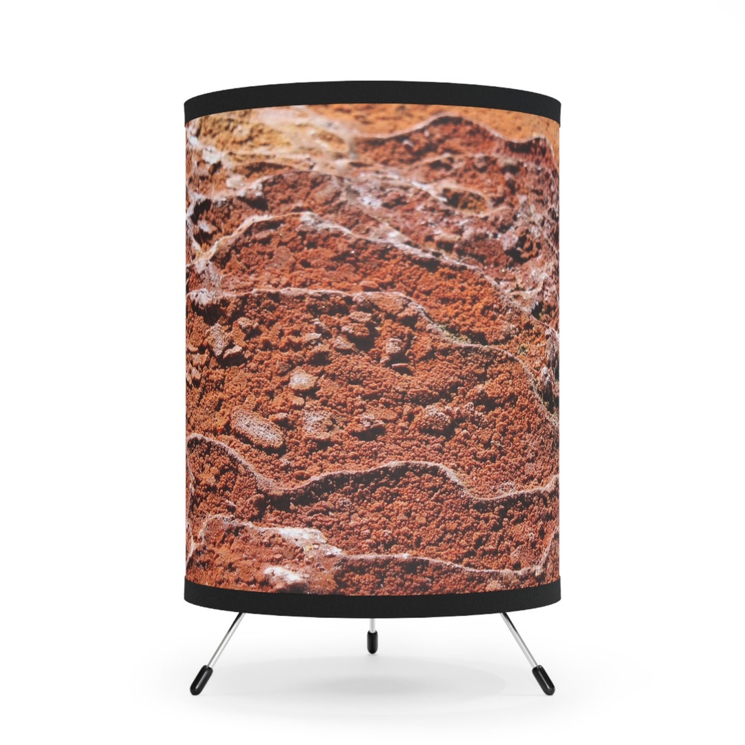 Tripod Lamp, Geyser Mineral Veins Texture Printed Shade, Unique Home ...