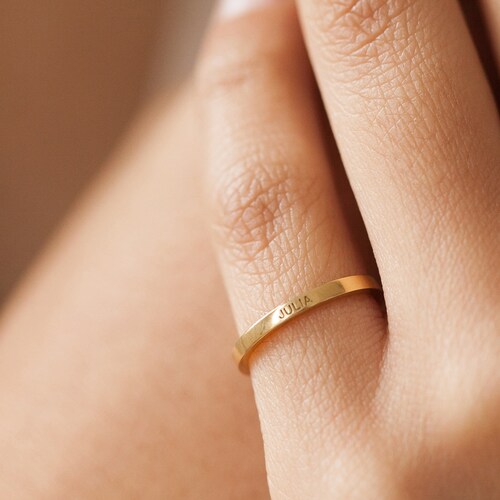Custom Name Ring With Personalized Band Engraved Ring - Etsy