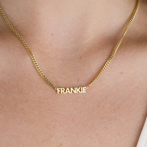 Custom Name Necklace With Bold Curb Chain Personalized Name - Etsy