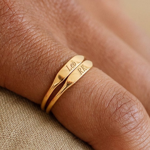 Stackable Name Rings - Etsy
