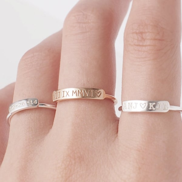 Stackable Name Rings - Etsy