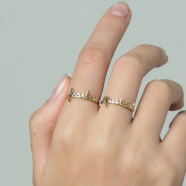 Stackable Name Rings - Etsy