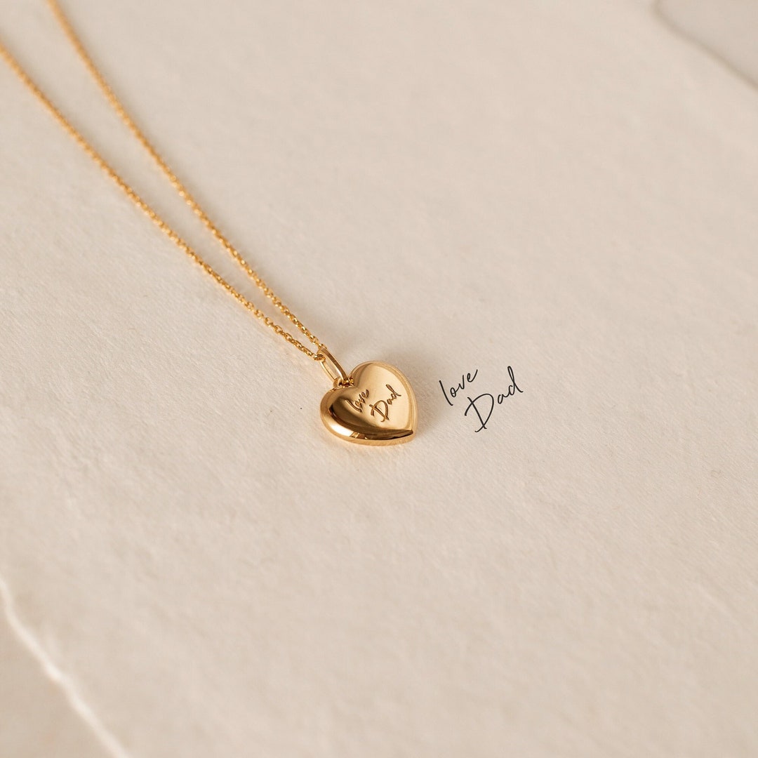 Actual Handwriting Heart Necklace by Gracepersonalized - Custom ...