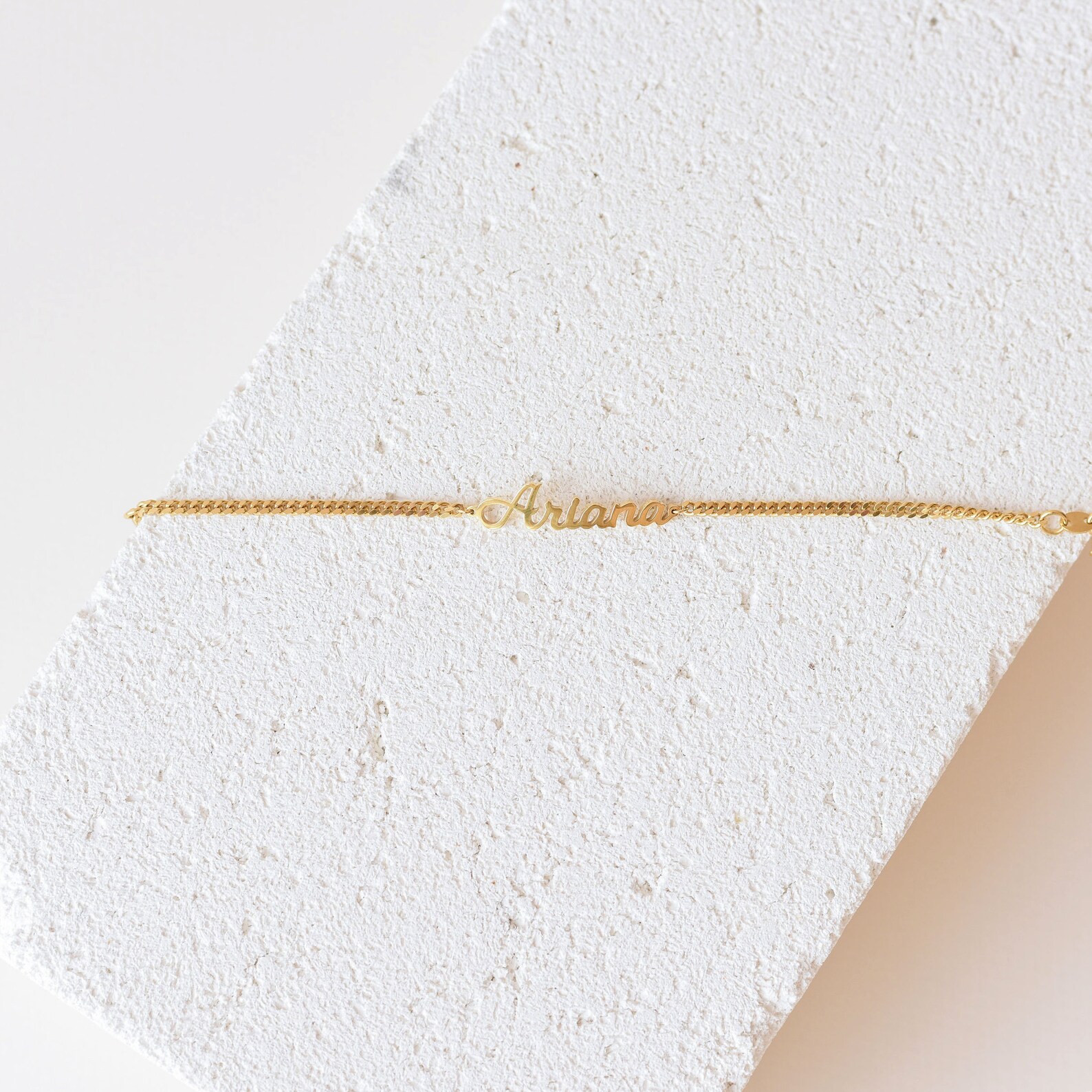 Custom Name Bracelet Bold Curb Chain Script Name Bracelet - Etsy