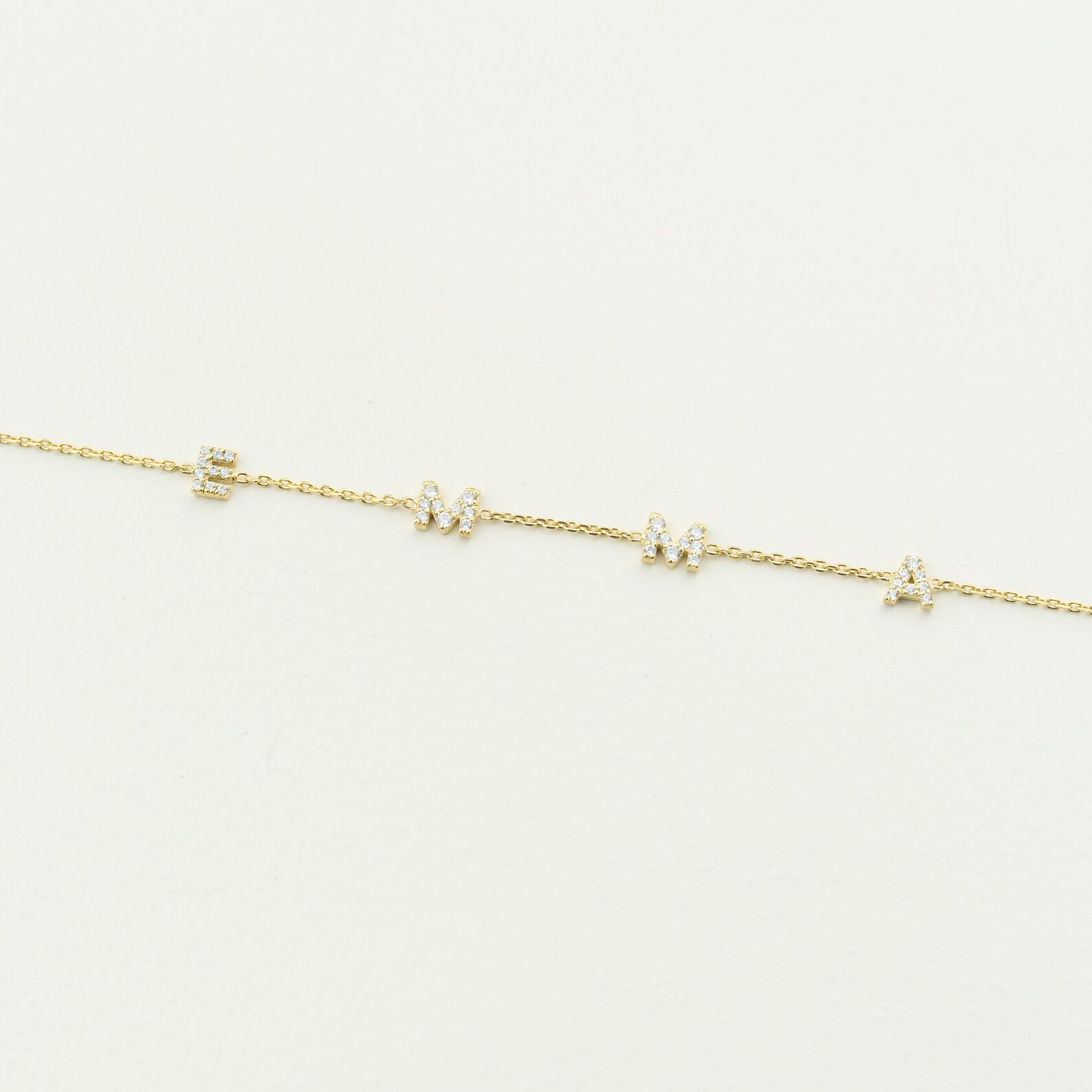 Pavé Letter Bracelet Custom Letter Bracelet custom Name - Etsy Canada
