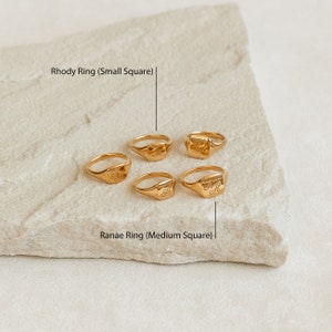 Personalized Square Signet Ring by Gracepersonalized - Custom Gold ...