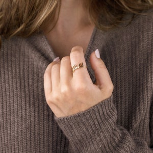 Custom Name Ring by Gracepersonalized - Script Name Ring- Personalized ...