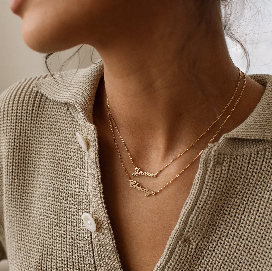 Custom Name Necklace by Gracepersonalized - Script Lettering Necklace ...