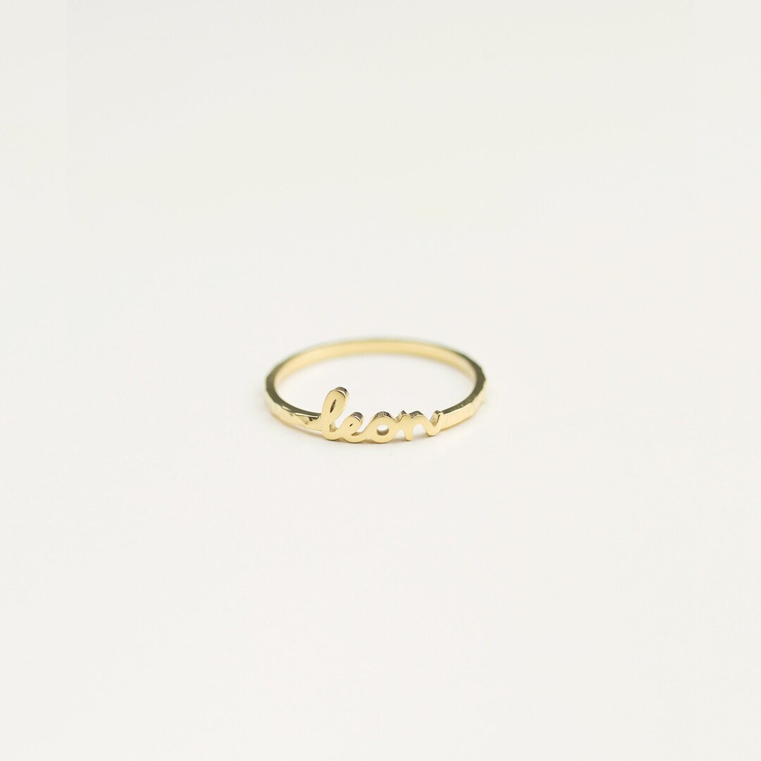 Dainty Stacking Name Ring by Gracepersonalized Custom Name Ring Personalized Stackable Name ...