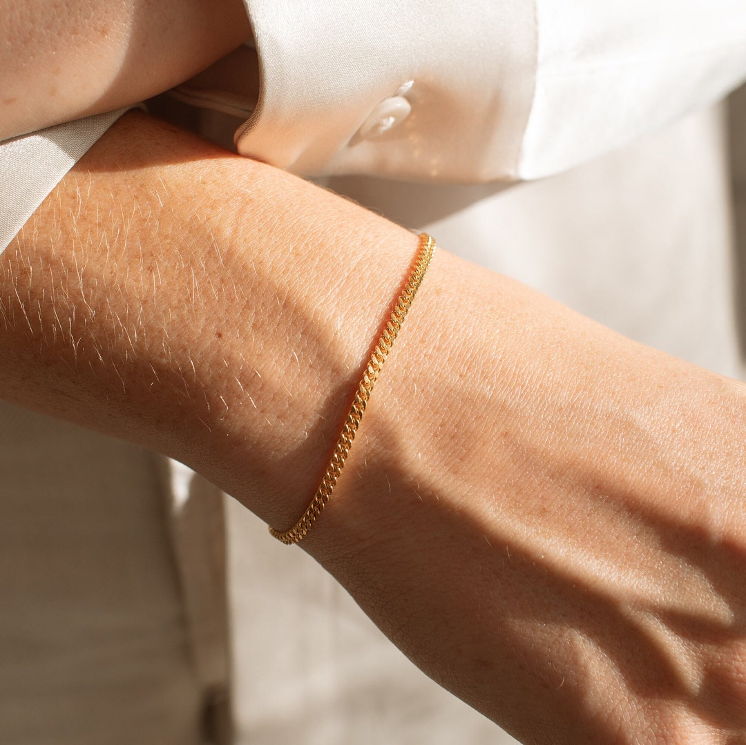 Curb Chain Bracelet by Gracepersonalized Gold Layering Bracelet ...