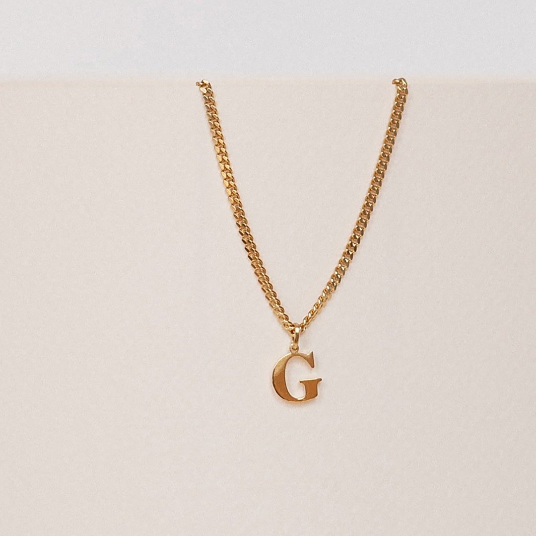 Custom Initial Necklace by Gracepersonalized Block Initial Charm ...