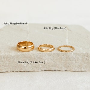 Custom Handwriting Band Ring Personalized Handwritten Band Engraved ...